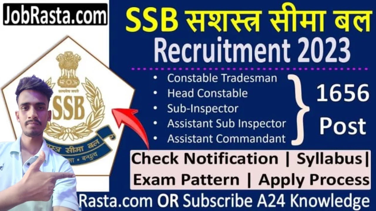 SSB Recruitment 2023 Notification for 1656 Post Tradesman, Constable ...
