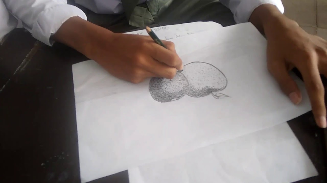 Menggambar teknik pointilis - YouTube