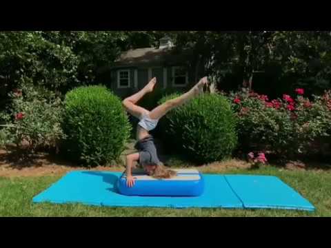 Comfortable small air track blue squishy gymnastics mats - YouTube