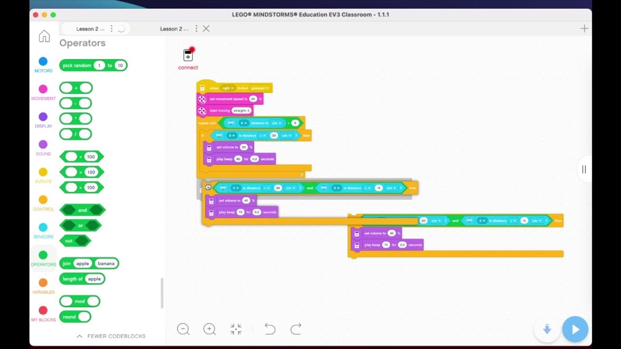 LEGO EV3 Mindstorms Robot Trainer Course Lesson 2.5 Program Driving ...