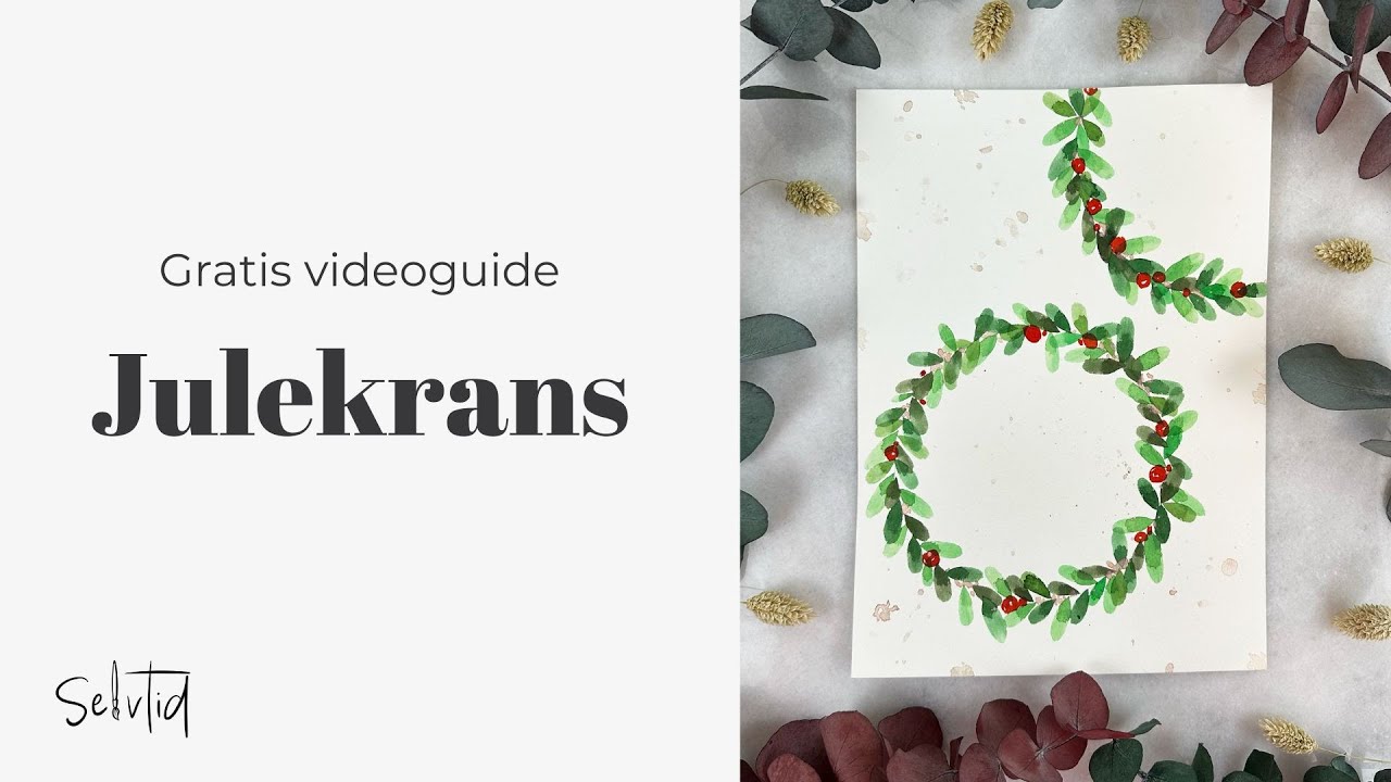 Lær at male en julekrans - gratis akvarel trin-for-trin video - YouTube
