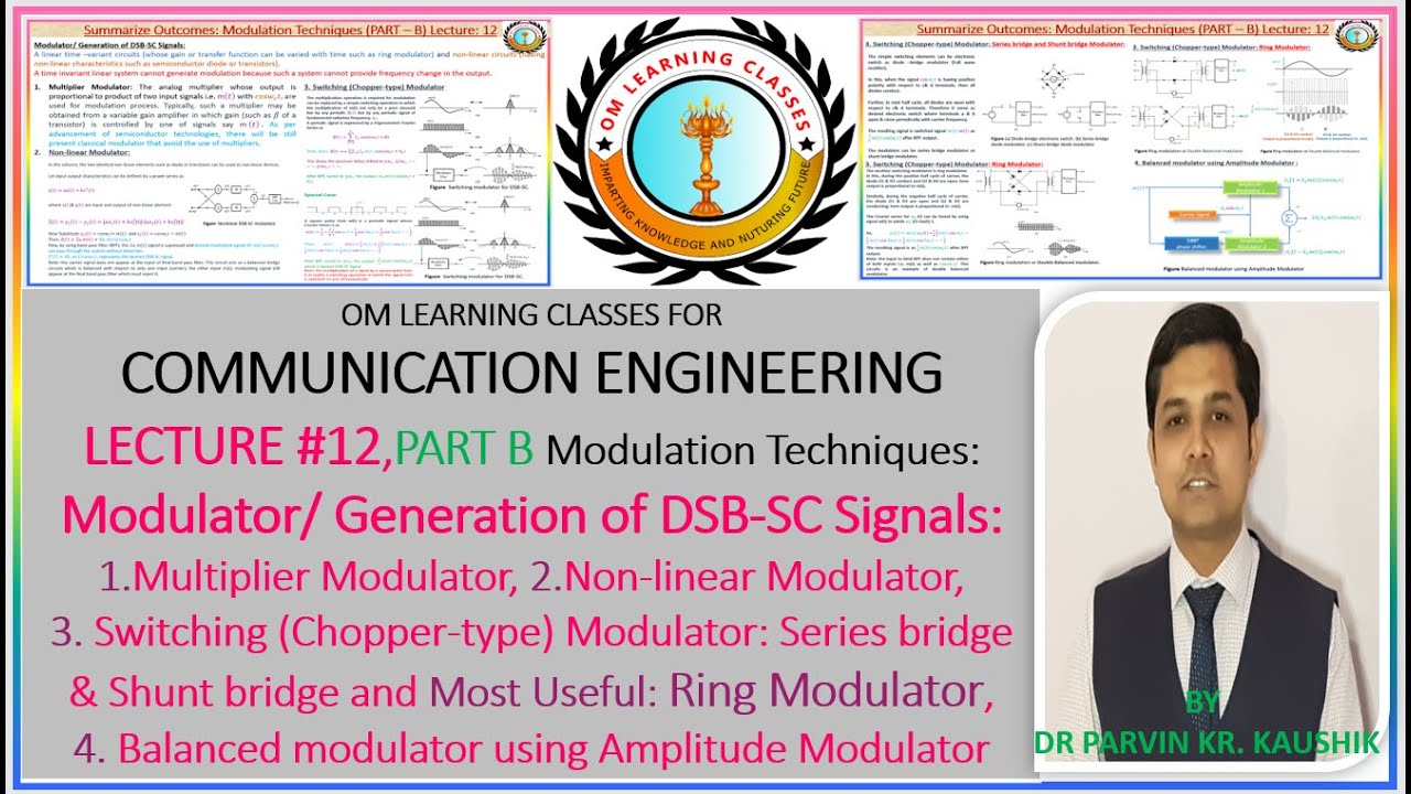 DSB-SC Modulators / Generation I RING, Switching, Balanced I Lecture 12 ...