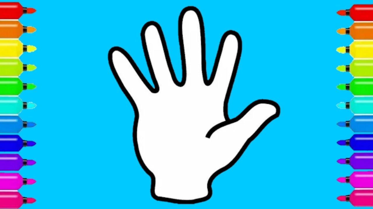 How to draw hand - Drawing and Coloring for Kids - YouTube