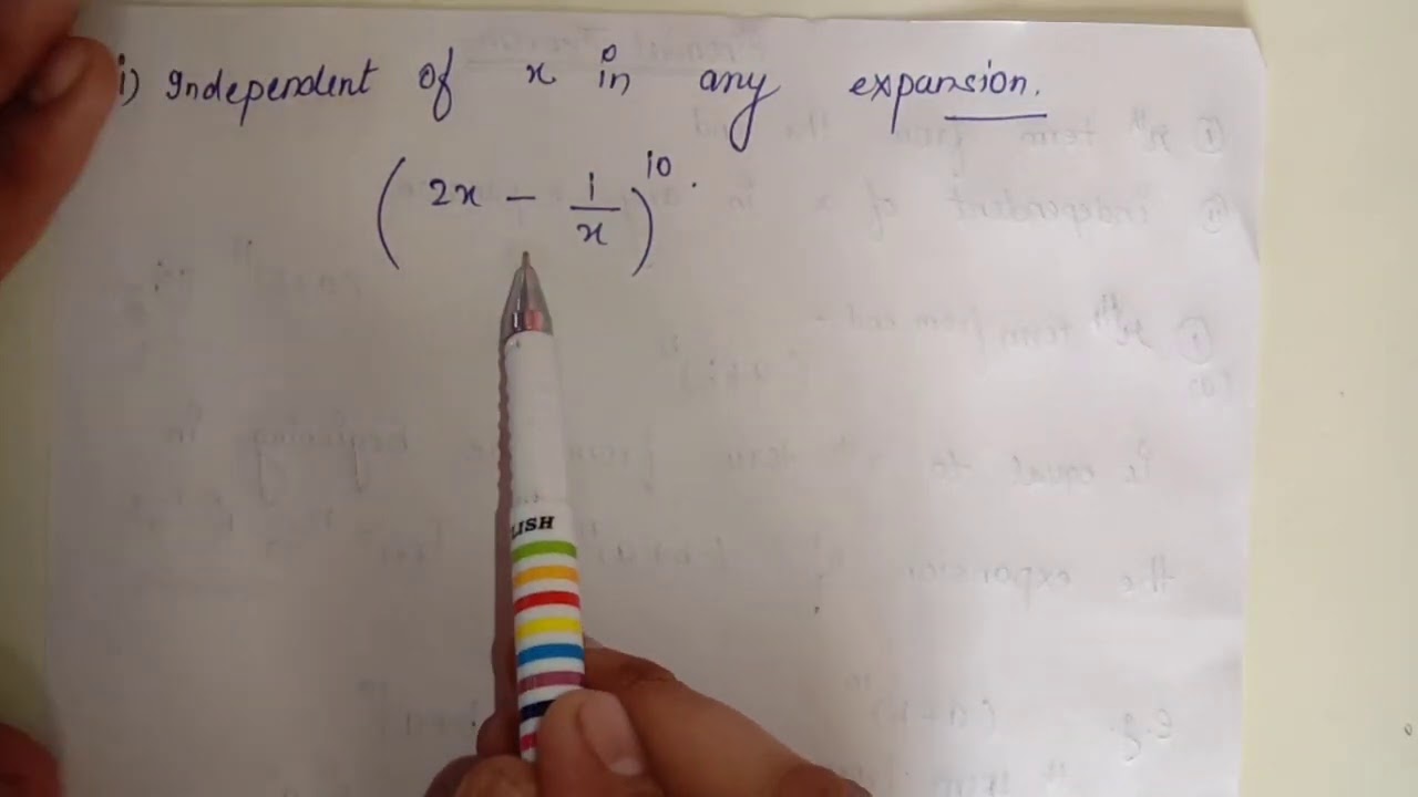 XI- rth term from end in binomial expansion ll term independent x ll ...