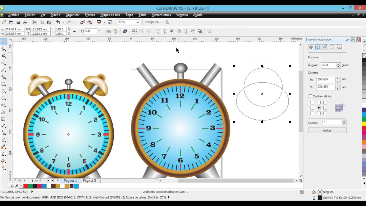 Corel Draw Como hacer Reloj Analógico Part2 - YouTube