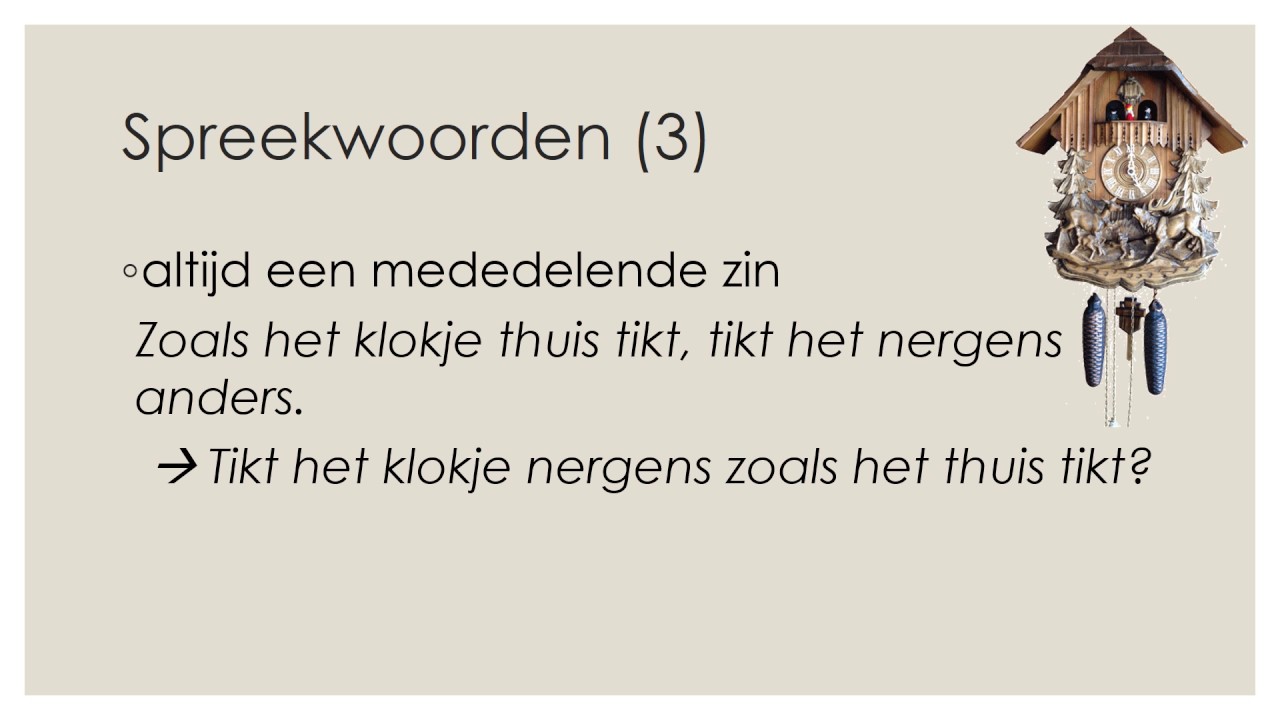 leerwoorden spreekwoorden en uitdrukkingen - YouTube