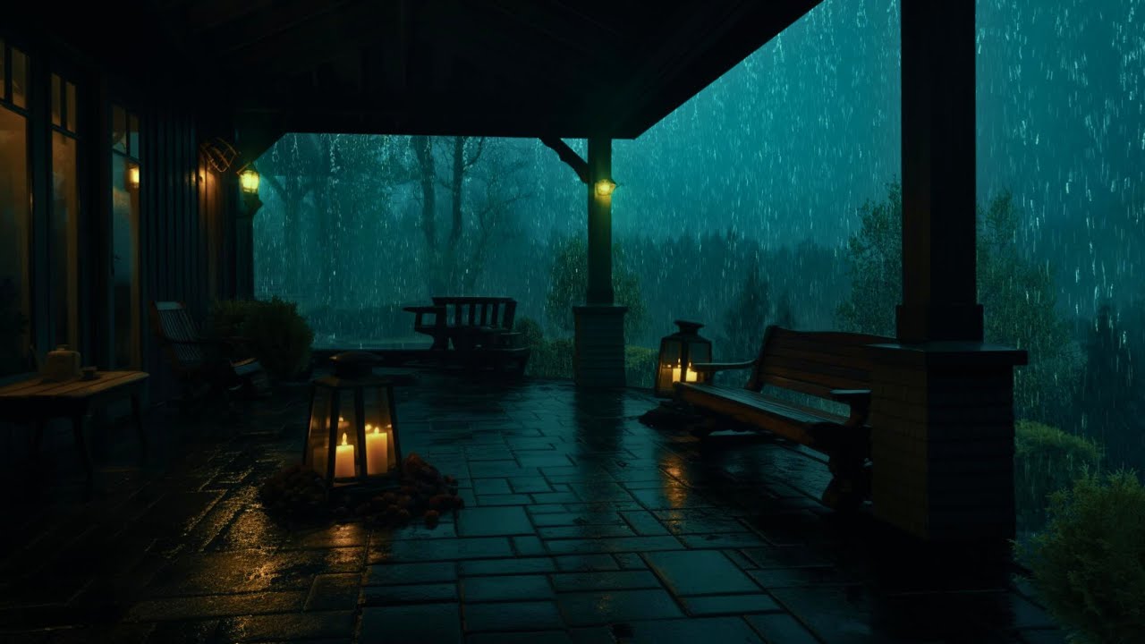 Embrace the Storm: 12 Hours of Heavy Rain and Wind on a Cozy Balcony ...