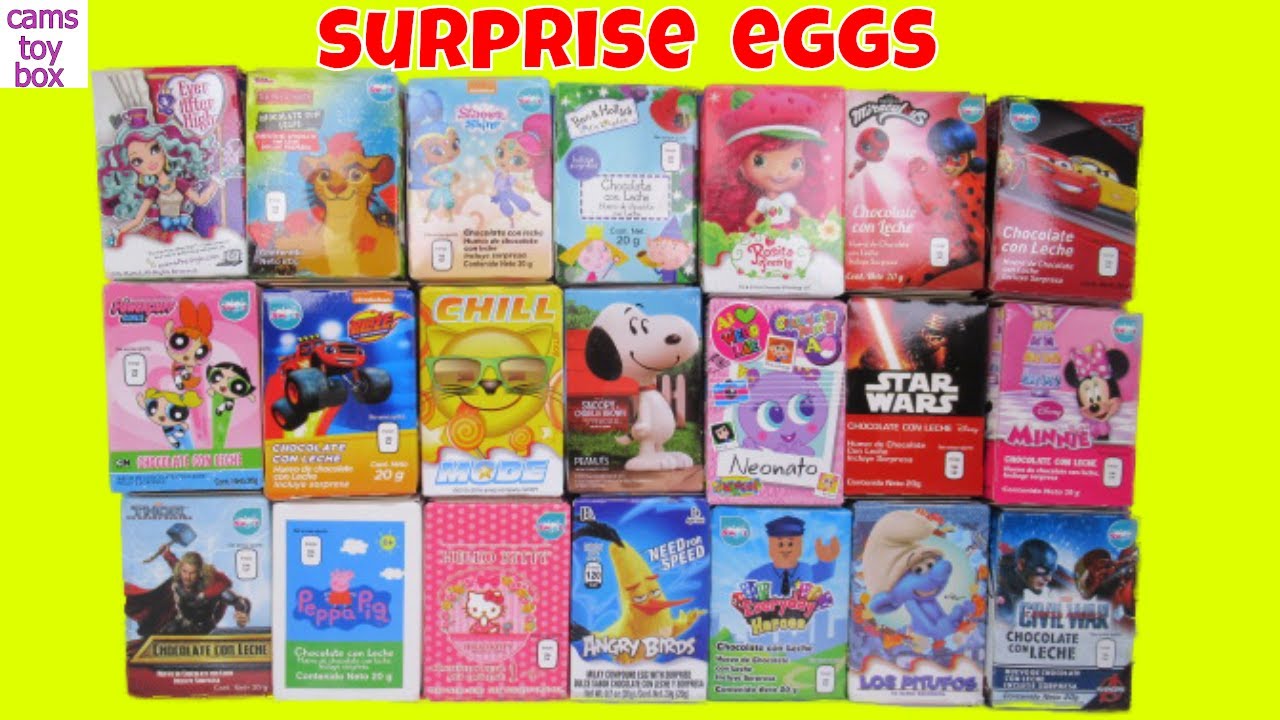 Chocolate Surprise Eggs Smurfs Powerpuff Girls Snoopy Peppa Pig Hello ...