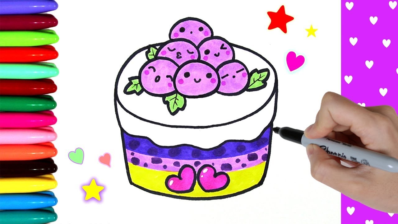 How to Draw a Grape Cake 포도케이크 그리기 - YouTube