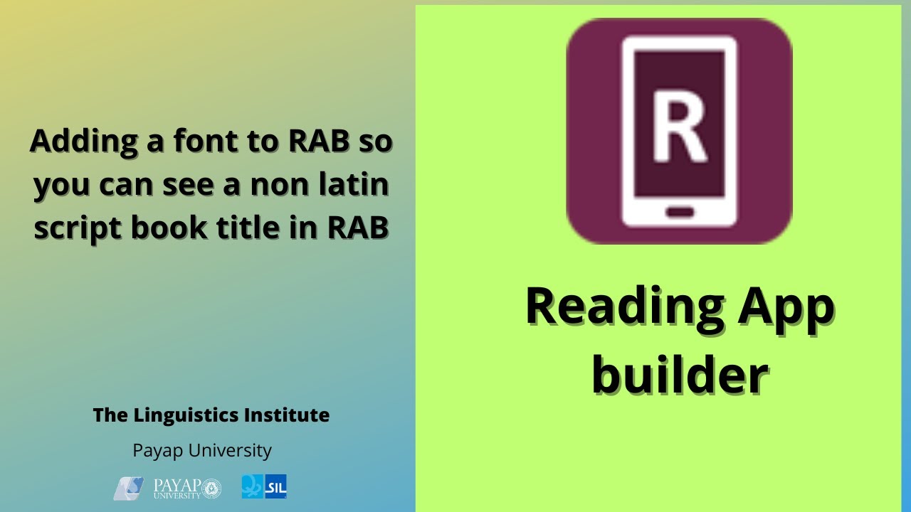 Adding a font to RAB so that you can see the book title in the list of ...