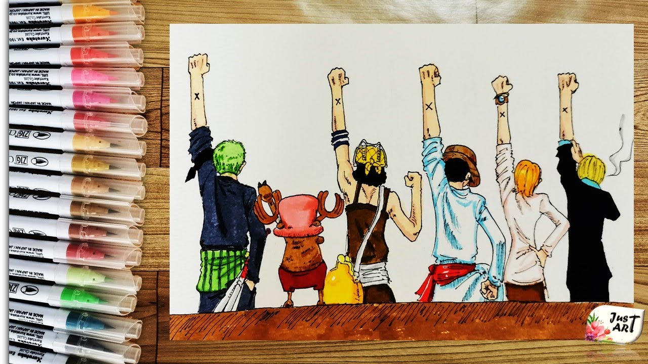 Drawing Straw Hat Pirates from One Piece (Speed Drawing) | Just Art ...
