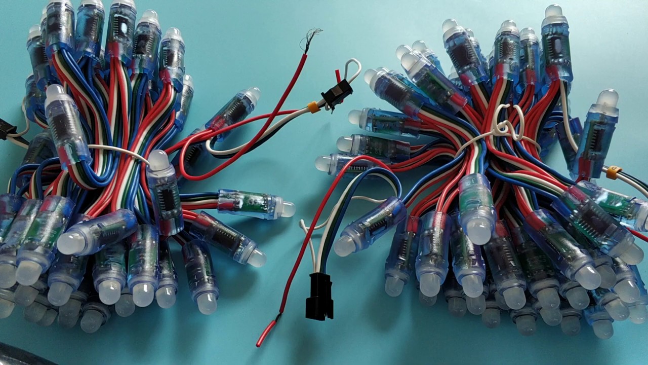 5V 50 nodes LPD6803 RGB LED light string - kutop.com - YouTube