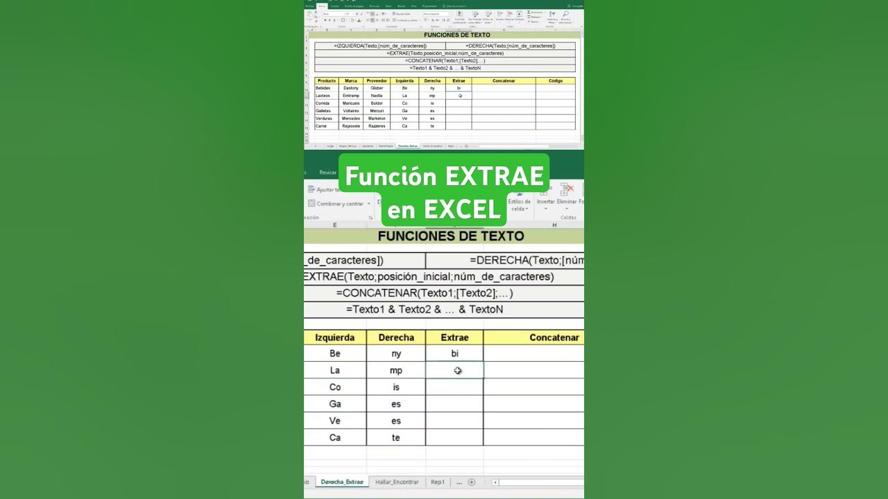 Función EXTRAE en EXCEL. - YouTube