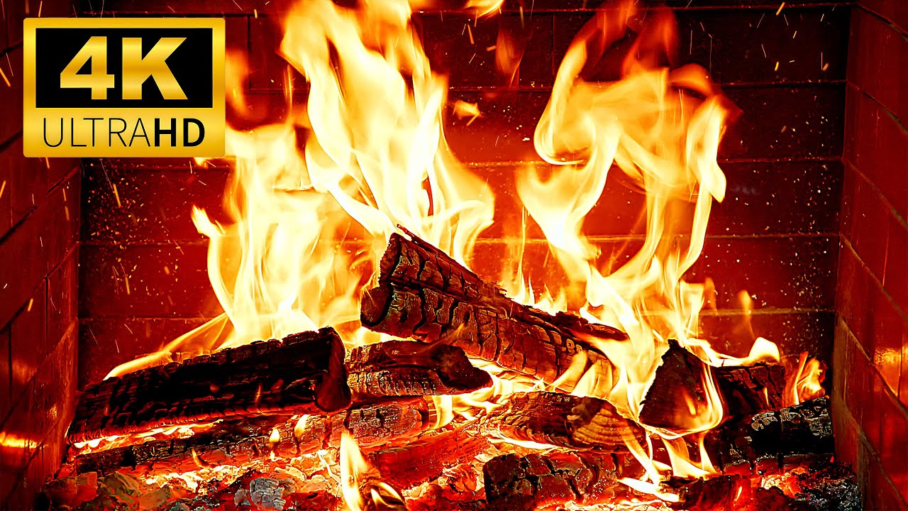 🔥 Warm Fireplace 4K Ultra HD | Crackling Fire Sounds & Dancing Flames ...