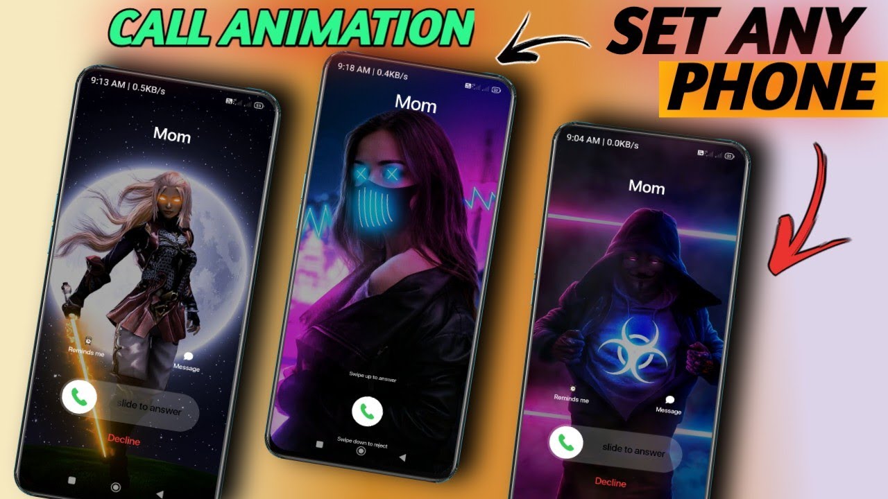 apply incoming call theme & color call screen - YouTube