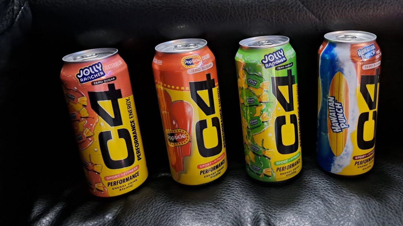 C4 energy drinks: jolly rancher green apple & watermelon, cerry ...