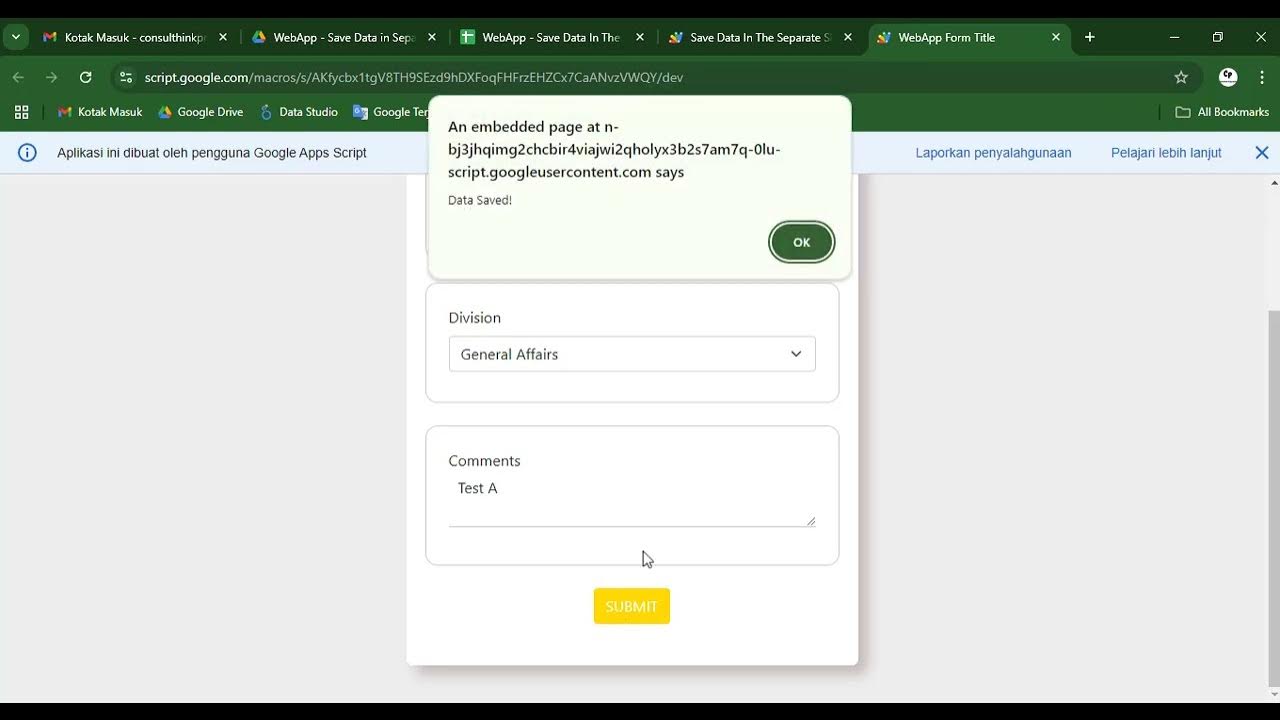 WebApp - Google Apps Script - Save Data In The Separate Database Part 2: Different File (#2 ...