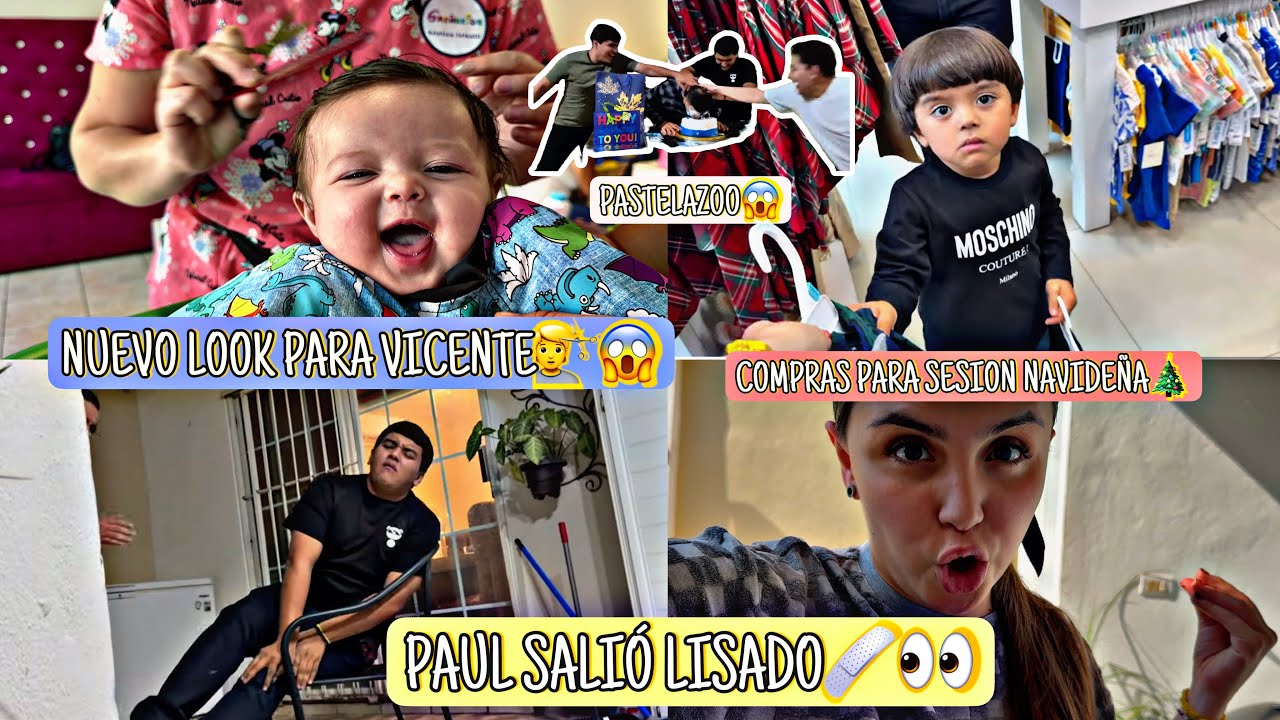 CAMBIO DE LOOK DE VICENTE💇😱 COMPRAS PARA LA SESION NAVIDEÑA🎄🛍️/MAYVE ...