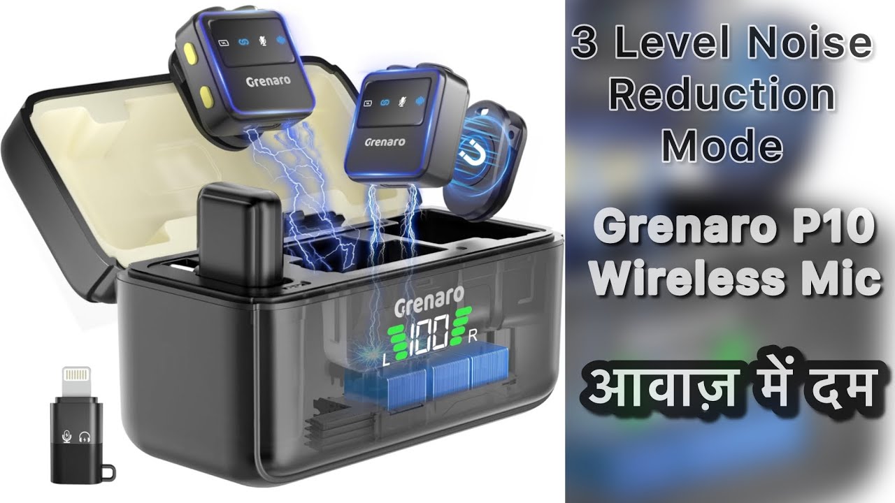 Grenaro P10 Wireless Mic For Youtuber With 3 Level Noise Reduction ...