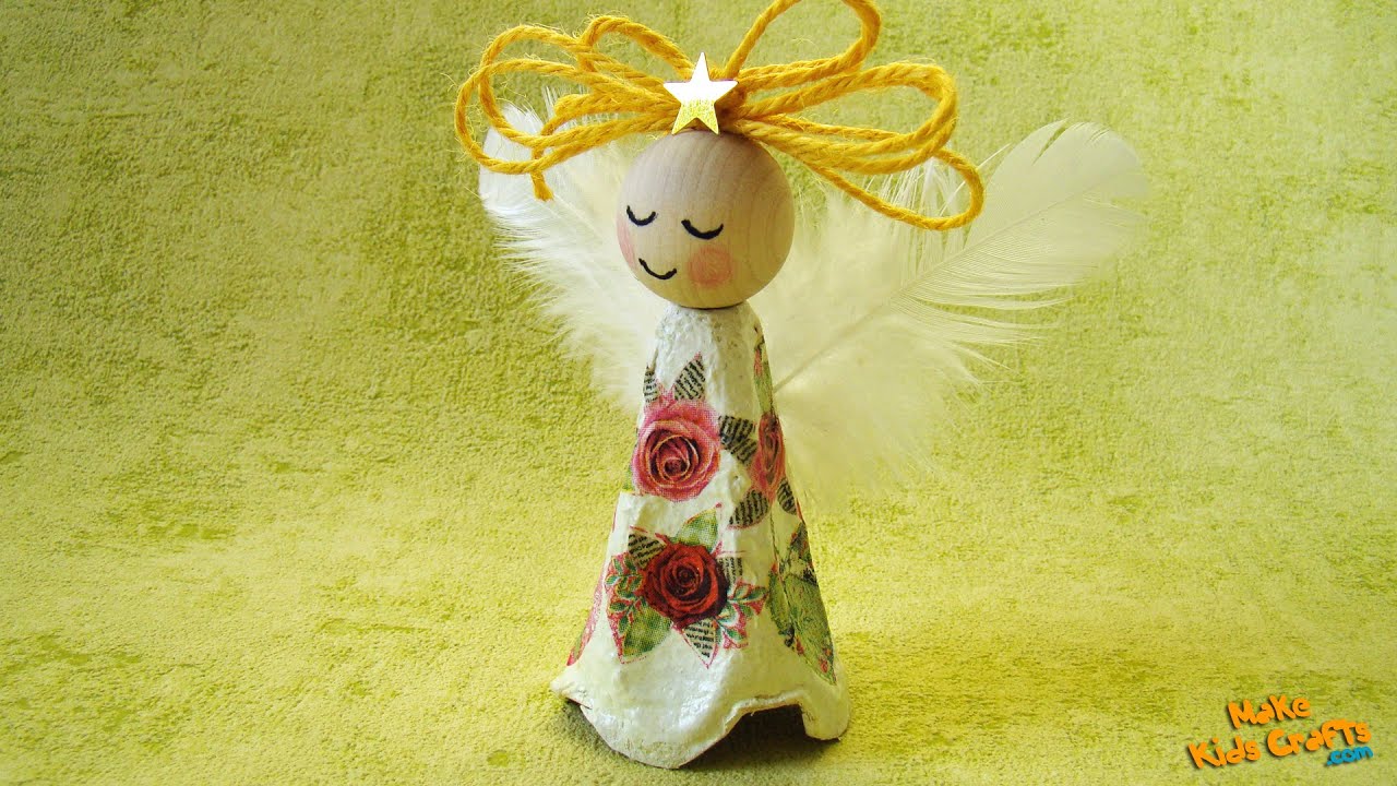 Egg Carton Angels | Christmas Egg Carton Crafts | Christmas DIY - YouTube