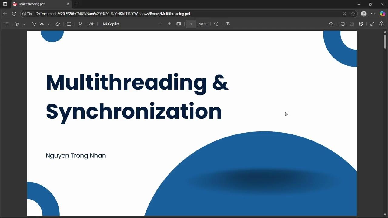 [WP] Multithreading & Synchronization in C# - YouTube