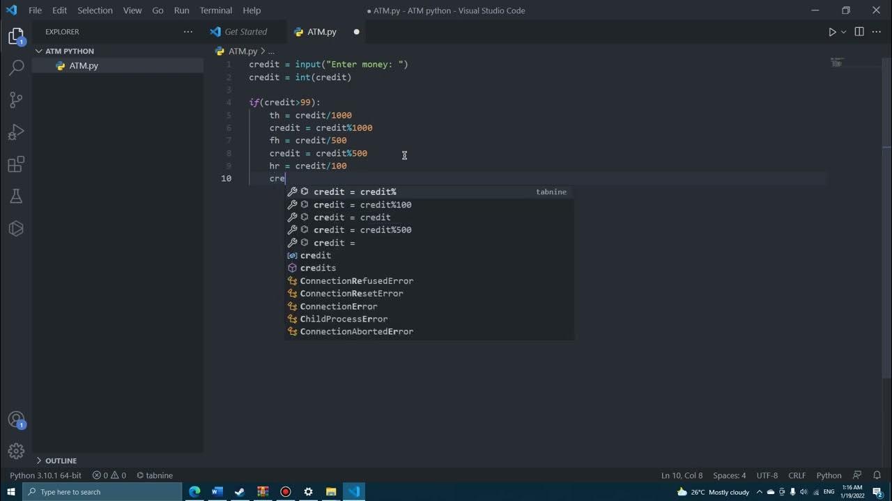 ATM Python - YouTube