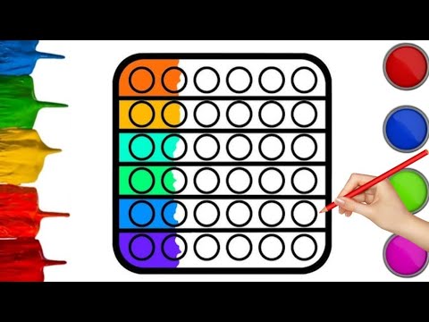 Square Pop it Drawing for kids | Easy Pop it Drawing for kids and ...