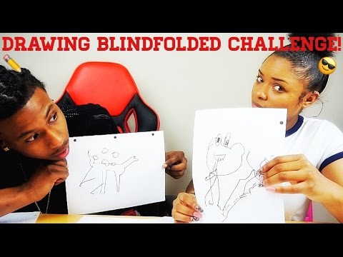 DRAWING BLINDFOLDED CHALLENGE!!! - YouTube