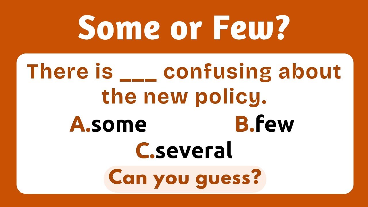 Some vs Few Grammar Test | #a few vs few english grammar - YouTube