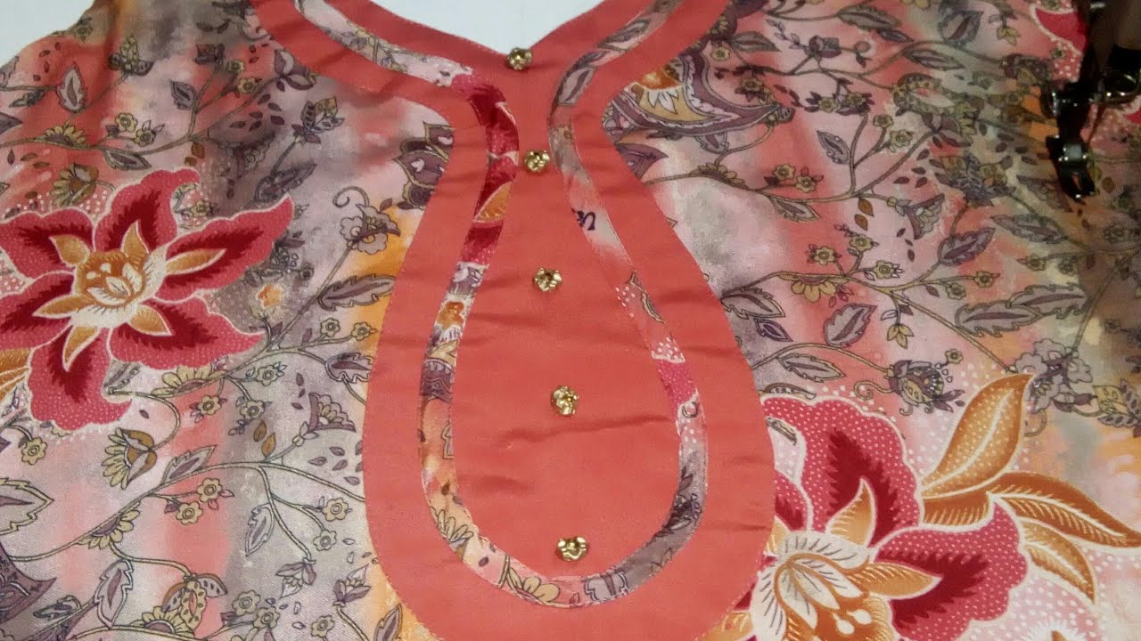 Beautiful neck design with buttons/ kurti neck design/ printed kurti ...