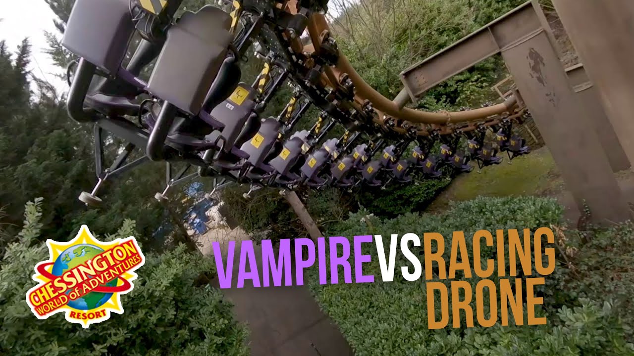 Chessington World of Adventure, Vampire Roller Coaster Racing Drone ...