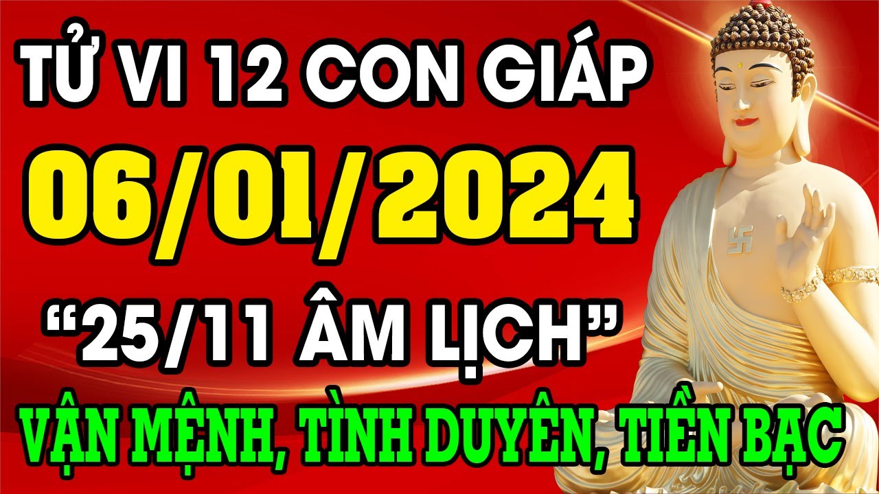 Tử vi ngày 6/1/2024 của 12 con giáp thứ 7: Cùng xem con giáp nào gặp may mắn đợi phía trước ...