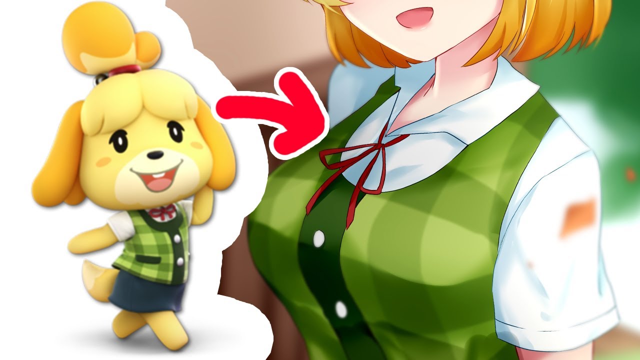 TURNING ISABELLE INTO HUMAN | SPEEDPAINT [Animal Crossing] - YouTube
