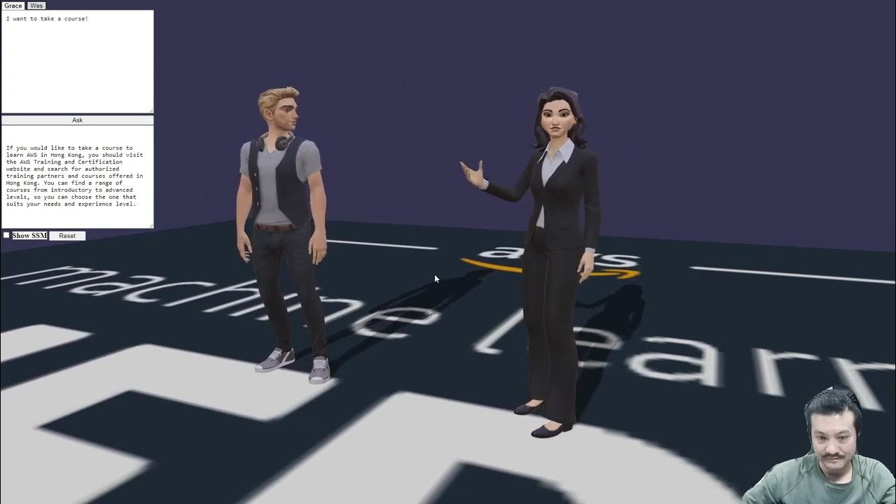 Demo Amazon Sumerian Host in Babylon.js Chatbot with Amazon Polly and OpenAI - YouTube