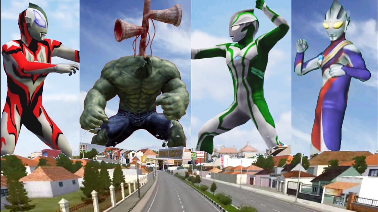 ULTRAMAN GEED, TIGA, MEBIUS vs SIREN HEAD HULK, ALIEN, ORANGE RAINBOW ...