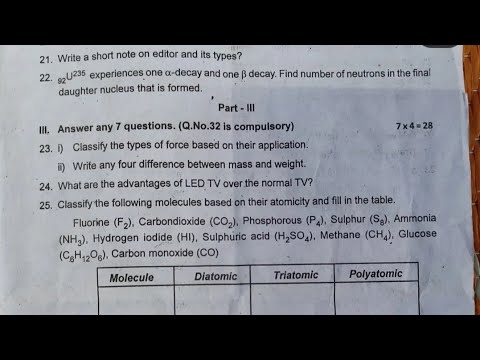 10th std science Second Revision exam question paper with answer key ...