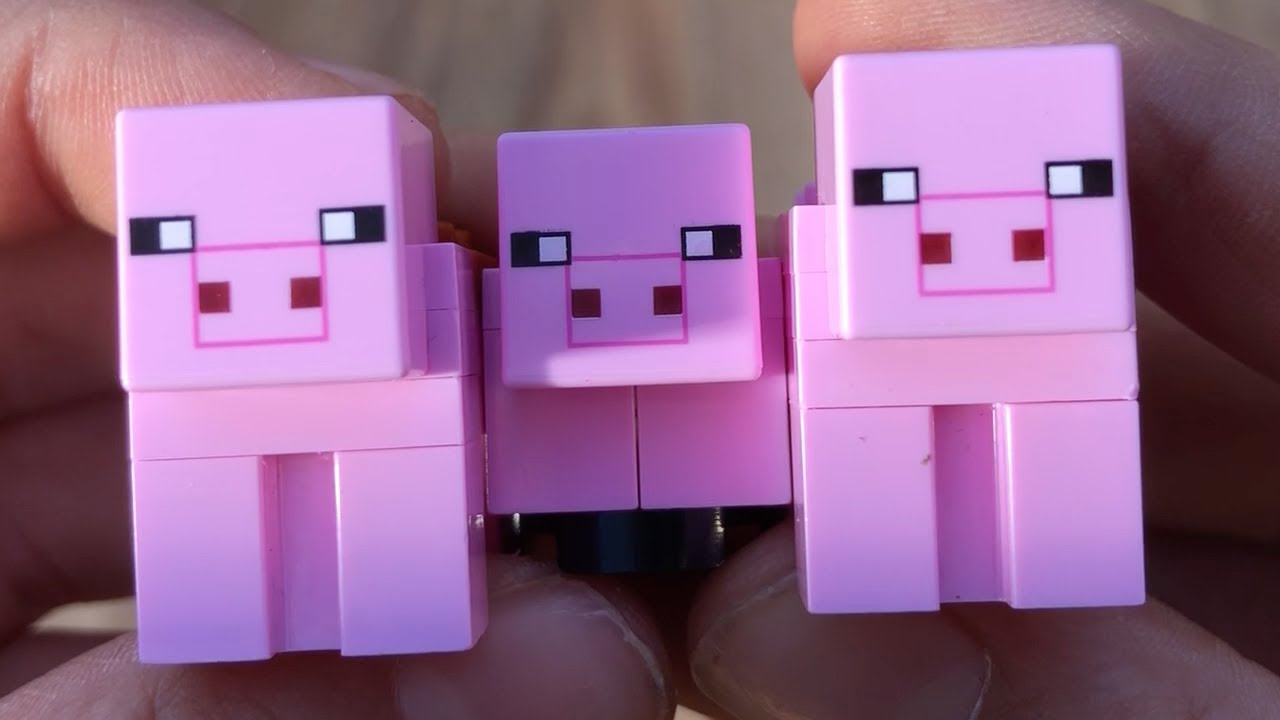 how to make a lego minecraft pig family! - YouTube