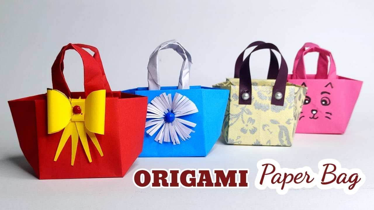 Origami paper bag | Origami gift bag | How to make paper hand bag | DIY ...
