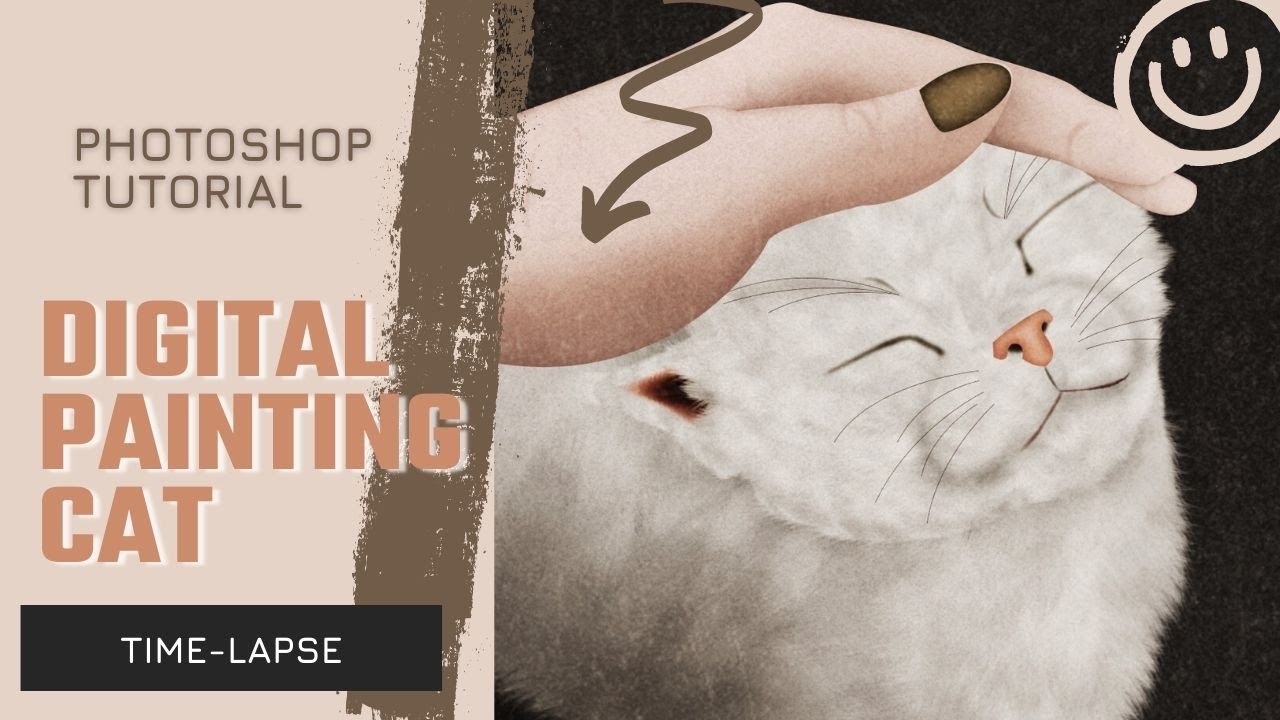 How to draw cat | digital painting| Photoshop - YouTube