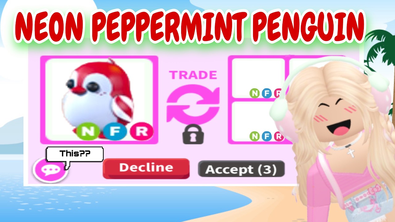 😍Trading Neon PEPPERMINT PENGUIN in Adopt Me! I overpaid for it.. But I ...