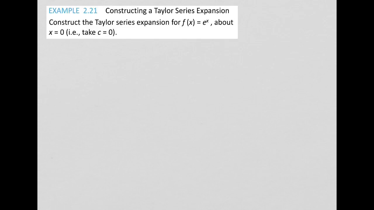 #078 Taylor series expansion exp x - YouTube