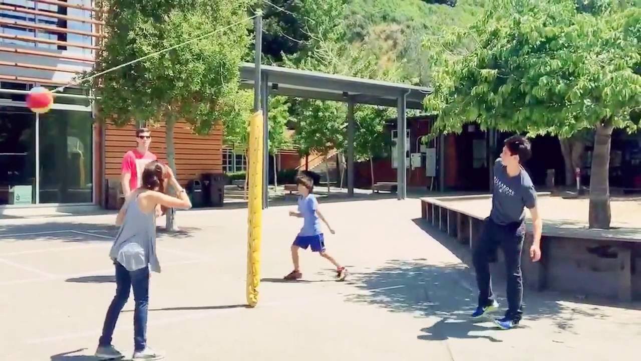 Boy gets hit in the face while playing tether ball - YouTube