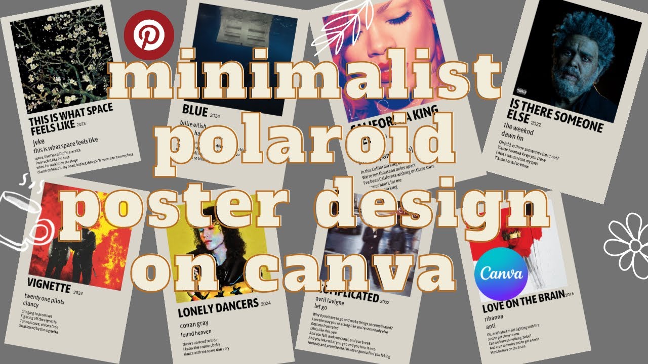 how to make minimalist polaroid poster on canva - YouTube