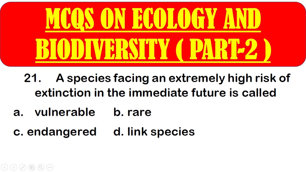 MCQS ON ECOLOGY ECOSYSTEM AND BIODIVERSITY *PART 2* | ECOLOGY MCQ ...