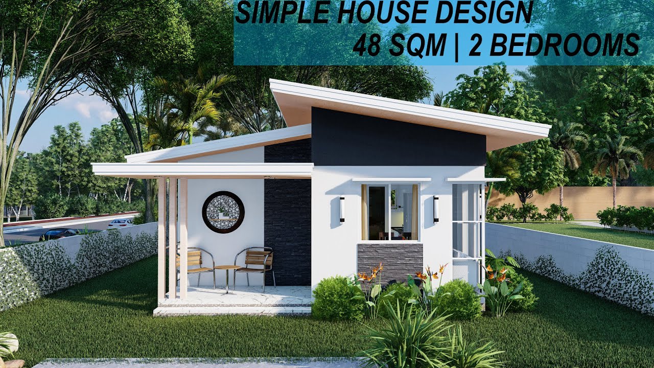 Awesome Simple House Design 48 SQM | 2 Bedrooms - YouTube
