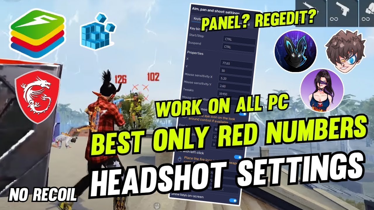 Bluestacks 5 New Best 100 Headshot Settings Regedit ⚙️ HUD keymapping ...