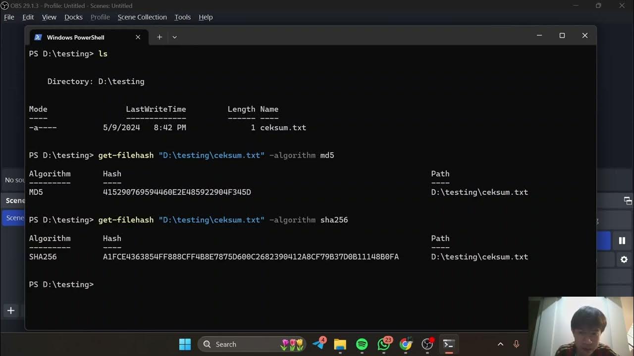 Video Tutorial Pengecekan File (Checksum) mengunakan algoritma MD5, SHA256, dan SHA512 - YouTube