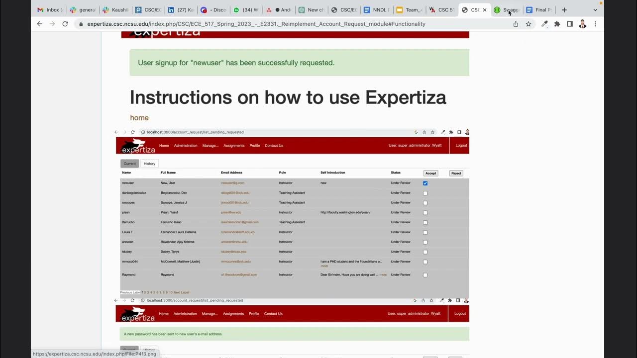 CSC/ECE 517 Spring 2023 - E2331. Reimplement Account Request module - YouTube