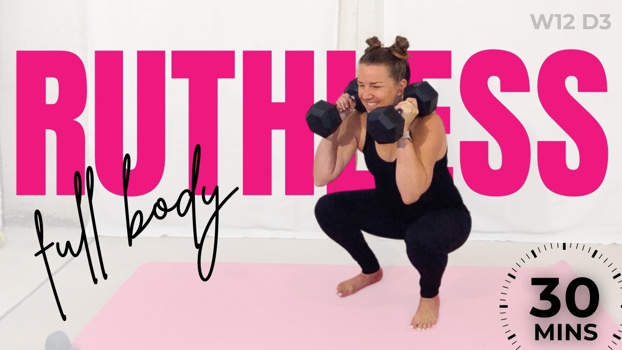 RUTHLESS 30 Minute full body workout DROP SETS | wk 12 d 3 | 12-week ...