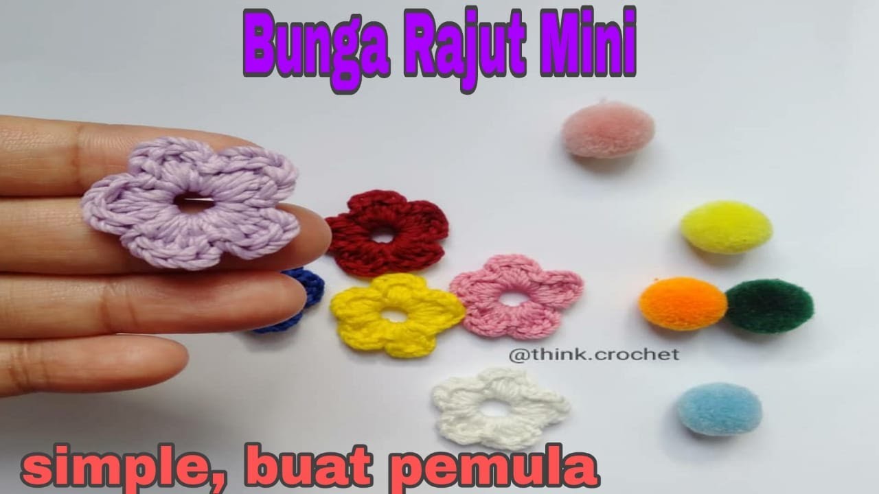 #bungarajut Bunga Rajut Simple Untuk Pemula || Simple Crochet Flower ...